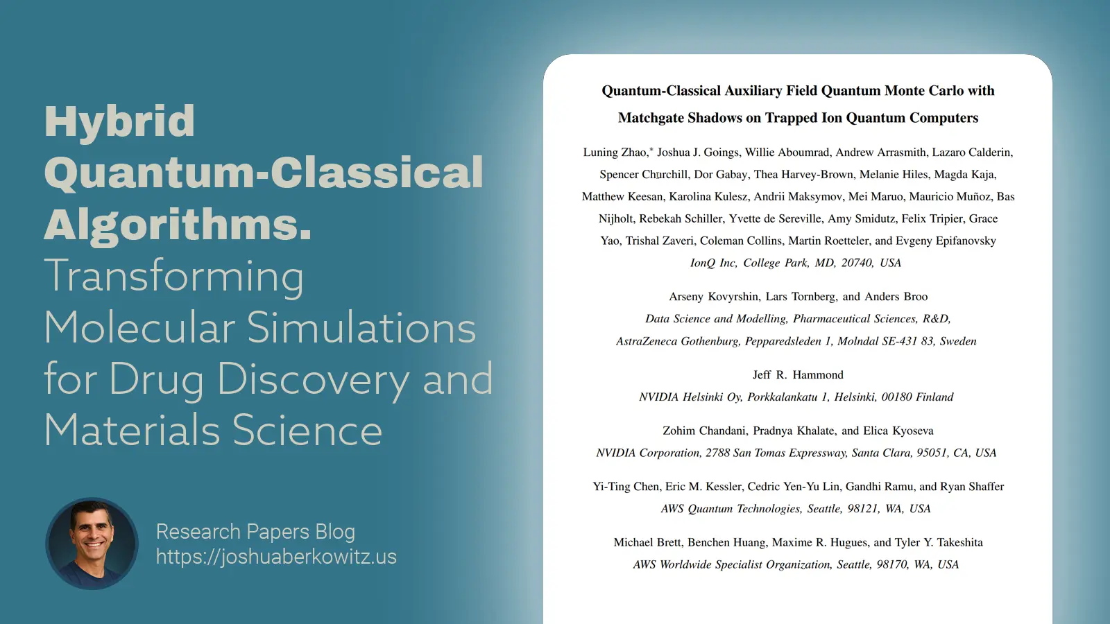 Hybrid Quantum-Classical Algorithms: Transforming Molecular Simulations for Drug Discovery and ...